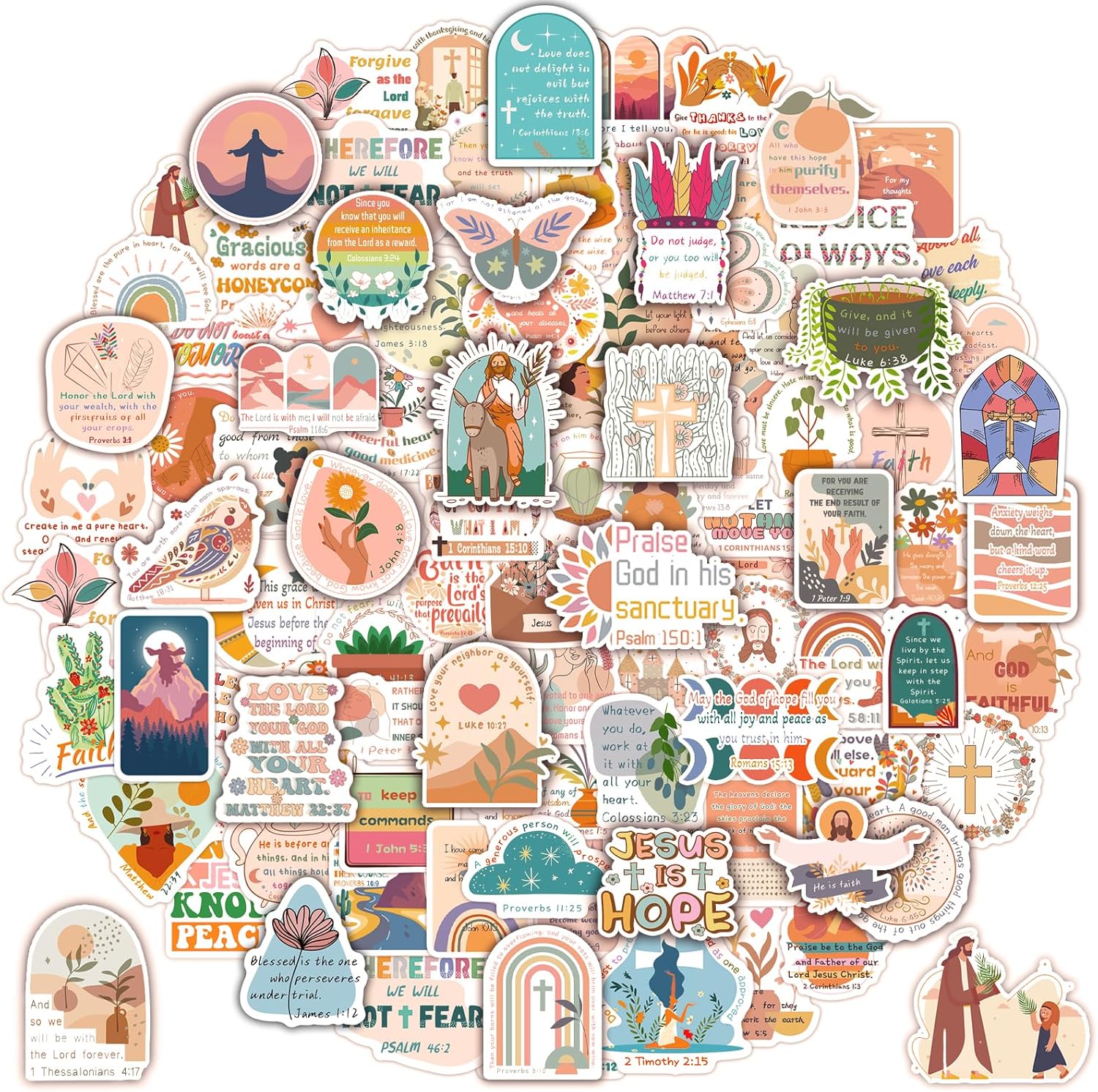 Paquete de 200 stickers cristianos – Everything Faith