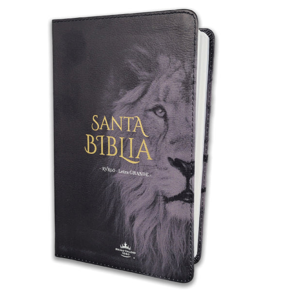 Biblia RVR 1960, Tamaño manual, Letra Grande, Tapa flex León ...
